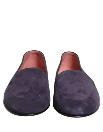 Dolce & Gabbana Mens Velvet Slip-On Loafer Purple Leather