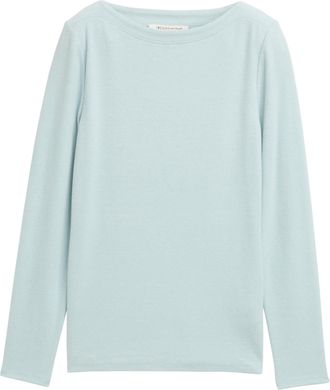 Tom Tailor Damen 1039801 Longsleeve T-Shirt, 14395-Silver Cloud Blue Melange, XXL