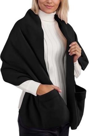 Generic Poncho Femme Hiver Chaud Chale Femme Hiver Chaud Cape Femme Effet enveloppant Poncho Couverture Tricot &Eacute;pais Oversize Portable Toute Saison Confort