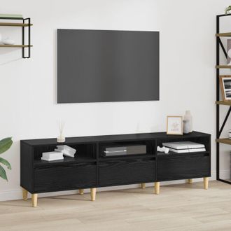 vidaXL Meuble TV Ch&ecirc;ne noir 150 x 30 x 45 cm Bois ding&eacute;nierie vidaXL