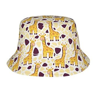 Generic Anti-UV Seau Chapeau Motif Girafe Mignon Chapeaux de Soleil de Plage Funky Bobs Homme pour Vacances Été Camping