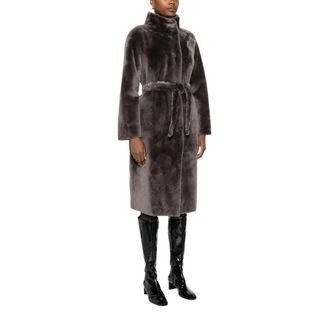 Suprema Grauer Mantel mit Taschen und Knopfleiste - - Coats - Damen - Grau - S