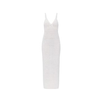 Balmain Femme, Robes, Blanc, Taille: 38 FR Maxi Robes