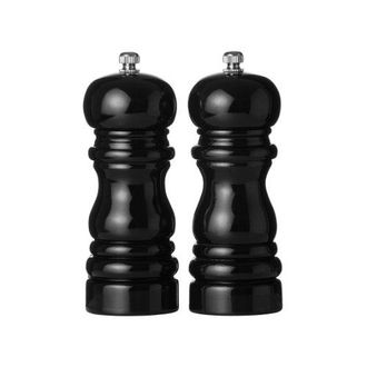 Premier Housewares Salz- und Pfeffermühlen-Set, 14,2 cm, hochglänzend schwarz