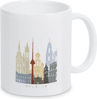artboxONE Tasse Vilnius Skyline-b von Paul Rommer - Kaffeetasse Städte