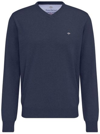 Fynch-Hatton Strickpullover aus Baumwolle, mit V-Ausschnitt, bequeme Passform