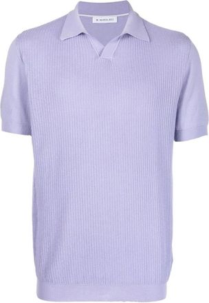 Manuel Ritz Homme, Tops, Violet, Taille: M 70 Polo Lilla Bucherellata
