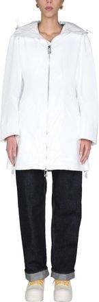 Bottega Veneta Hooded Polyurethane Raincoat - White