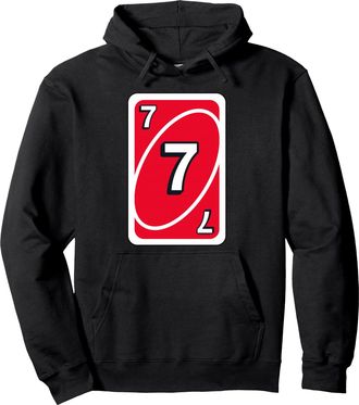 Uno Halloween Red 7 Karte Pullover Hoodie