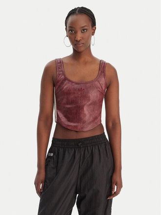 adidas Top Pleather KD8786 Dunkelrot Slim Fit