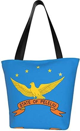 AOOEDM Sac fourre-tout Drapeau de Peleliu Sacs &agrave; provisions Petit sac de march&eacute; r&eacute;utilisable Sacs fourre-tout de plage Sacs de voyage