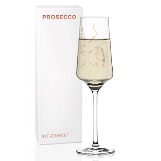 Ritzenhoff Ritzenhoff Prosecco Proseccoglas von Marvin Benzoni (Sparrows), aus Kristallglas, 233 ml, mit echtem Gold und Platin, 1 Stück (1er Pack)