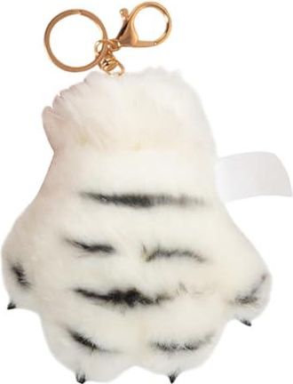 Generic Pluie Porte-clés Tiger Paw | Porte-clés mignon en peluche douce rempli de patte de tigre - Sac à dos de dessin animé sac à dos portable décoratif pour