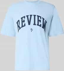 Review T-Shirt mit Label-Print und Rundhalsausschnitt
