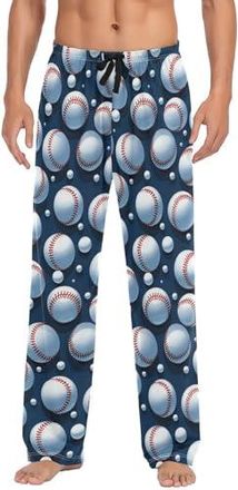 Generic Pantalon de pyjama pour homme - Pantalon de d&eacute;tente color&eacute; avec ballons de football - Coupe droite - Pantalon de pyjama pour homme, Coloris 05, M