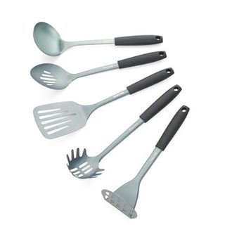Salter Salter Excellence 5-teiliges Utensilien-Set - Enth&auml;lt Schaumkelle, Schauml&ouml;ffel, Spaghettil&ouml;ffel, Schlitzwender und Kelle, Edelstahl, Antihaftbeschich