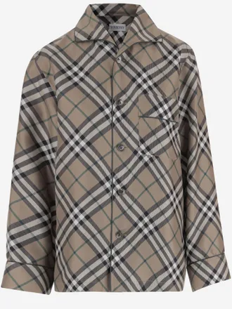 Burberry Womens Silk Shirt With Check Pattern