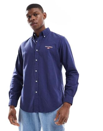 Polo Ralph Lauren Sport Capsule - Chemise Oxford classique oversize à petit logo - Bleu marine