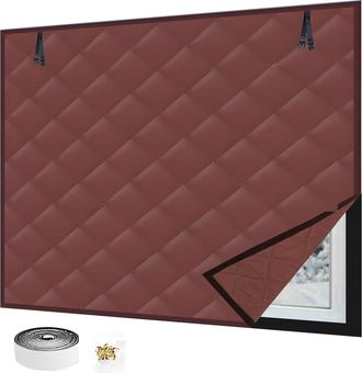 Generic Winter Thermo Fenster Vorhang Cover Baumwol W&auml;rmeschutzfolie Fenster Isolierfolie Kit Fenstern Winddicht K&auml;lteschutz Vorhang mit Selbstklebende Band(C