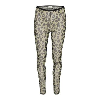 Kaffe Hellgr&uuml;ne Leopardenleggings - - Trousers - Damen - Mehrfarbig - 2XL