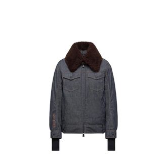 Moncler Moncler Yunque Denim Insulated Ski Jacket, Women, Gray, Size: 2