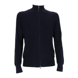 Ballantyne Strickjacke mit Rei&szlig;verschluss - - Knitwear - Herren - Blau - 2XL