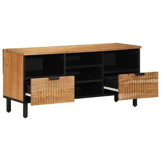 vidaXL Vidaxl - TV-Schrank mit Regal Braun 100 x 33.5 x 46 cm Massivholz Akazie