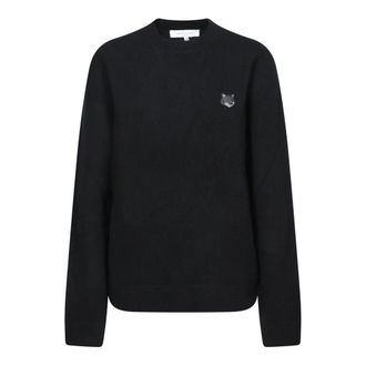 Maison Kitsun&eacute; Schwarzes Sweatshirt mit ikonischem Fuchs-Logo - - Knitwear - Herren - Schwarzk - S