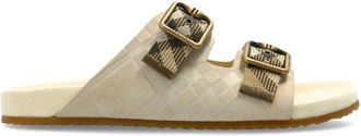 Burberry Femme, Chaussures, Beige, Taille: 38 1/2 EU Check Suede Urchin Sandales