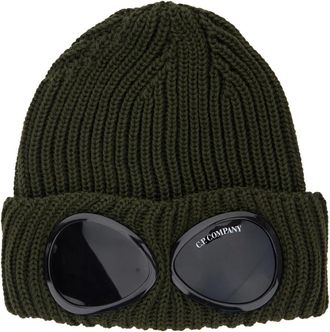 C.P. Company C.p. Company, Homme, Accessoires, Vert, Taille: ONE Size Extrafine Merino Wool Goggle Beanie