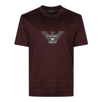 Emporio Armani Homme, Tops, Brun, Taille: S T-shirt imprim&eacute; logo aigle graffiti