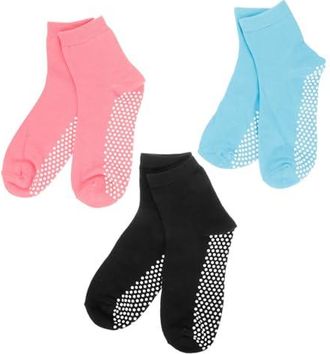 Yarnow 3paires Chaussettes De Sport Coton Pour Trampoline Chaussettes Antid&eacute;rapantes Respirantes Pour Yoga Femme