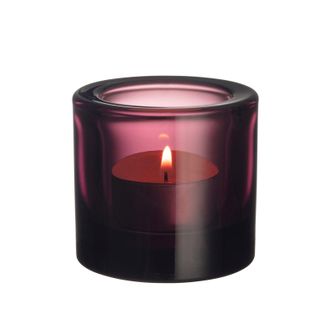 iittala Kerzenhalter in der Farbe Violett, aus Glas gefertigt, 6cm, 1073052