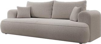 Selsey Sofa Schlafsofa Couch Mit Stauraum Schlaffunktion 3 Sitzer Pflegeleicht Polyurethanschaum Boucle Dunkelbeige OVO