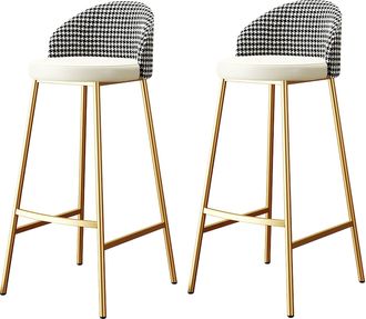 Generic 26/30 Zoll Barhocker, Barst&uuml;hle mit gebogener R&uuml;ckenlehne und Fu&szlig;st&uuml;tze, Tresenhocker mit PU-Lederbezug, hohe St&uuml;hle f&uuml;r K&uuml;cheninseln und Fr&uuml;hst&uuml;cksbe