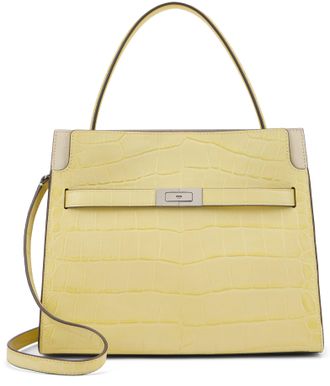 Tory Burch Womens Handbag Lee Radziwill Yellow Sky Leather Handbags Hand Bags