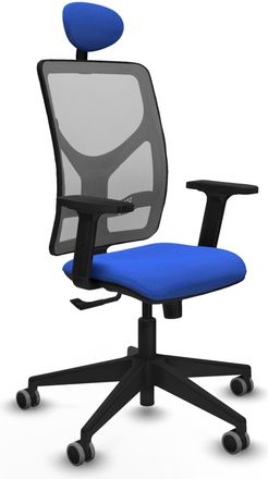 Piqueras y Crespo B&uuml;rostuhl mit 2D-Armlehnen, h&ouml;henverstellbarer Lendenwirbelst&uuml;tze und festem Kopfteil, ausgestattet mit Sincro 3 Positionen und Schneideschaum, Grau/B