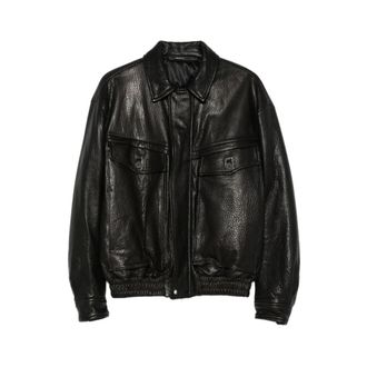 Salvatore Santoro Grainy Leather Jacket - - Jackets - Herren - Schwarzk - XL