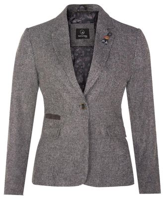TruClothing Damen-Blazer aus Tweed im 1920er-Jahre-Stil mit Fischgrätenmuster in Grau