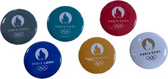 PARIS 2024 6 x Magnete, offizielle Kollektion, Olympische und Paralympische Spiele, mehrfarbig, Einheitsgr&ouml;&szlig;e