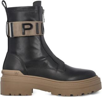 Pinko Pinko Stiefel - Chunky Sole Black Leather Boots - Gr. 36 (EU) - in Schwarz - für Damen