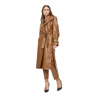 Federica Tosi Ecopelle Hochtaillierter Trenchcoat - - Coats - Damen - Braun - XS