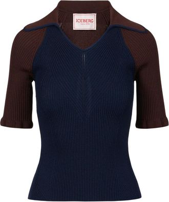 Iceberg Femme, Pulls, Multicolore, Taille: 40 FR Pull Polo Col V