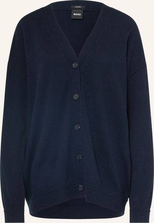 HUGO BOSS Strickjacke Falanas Aus Cashmere blau