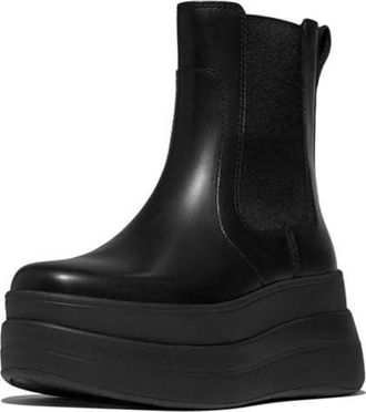 FitFlop F-Mode Stack Leather Chelsea Booties EU 40