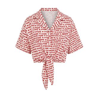 Alessandro Enriquez Femme, Blouses et Chemises, Multicolore, Taille: 42 FR Camica stampa love all over