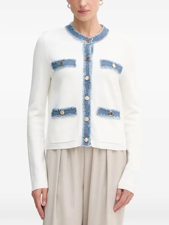 Joseph Ribkoff Cardigan mit Fransen - Wei&szlig;