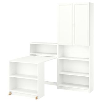 IKEA BILLY / OXBERG B&uuml;cherregalkombination + Klapptisch