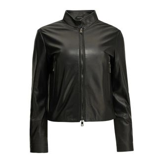 Semper Femme, Vestes, Noir, Taille: 36 FR Veste de motard en cuir