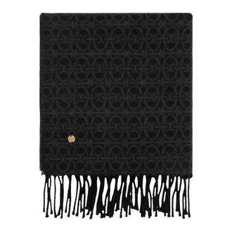 Coccinelle Schal aus reiner Schurwolle mit Monogramm - - Accessories - Damen - Schwarzk - ONE SIZE
